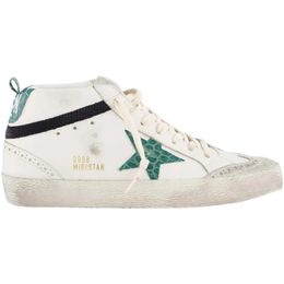 Golden Goose Deluxe Brand Golden Goose Low-Top Sneaker - Dames Mid Star Sneaker Wit/Groen - Gr. 39 (EU) - in Wei&szlig; - f&uuml;r Damen