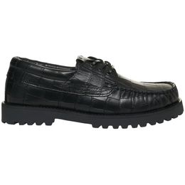 Copenhagen Low-Top Sneaker - Lace-up shoes in croco look - Gr. 37 (EU) - in Schwarz - f&uuml;r Damen