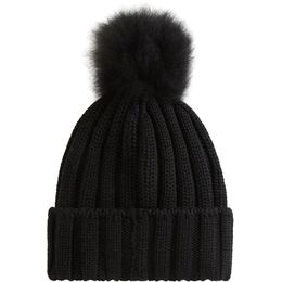 Woolrich Caps & M&uuml;tzen - Beanie Cash Pom Pom - Gr. S - in Schwarz - f&uuml;r Damen
