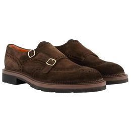 Santoni Loafer - Kalamabuck-a-rvrt - Gr. UK_8 - in Braun - f&uuml;r Damen