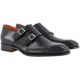Santoni Double Buckle Carter - Gr. UK_10 - in Schwarz