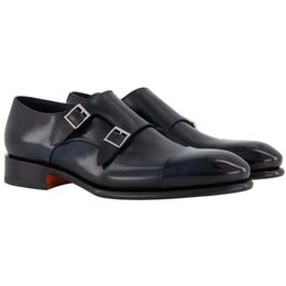 Santoni Double Buckle Goodyear - Gr. UK_11 - in Blau