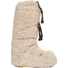 Moon Boot Moonboot Stiefel - Sheepskin boots 'ICON CURLY EXTRA' - Gr. 35 (EU) - in Beige - f&uuml;r Damen