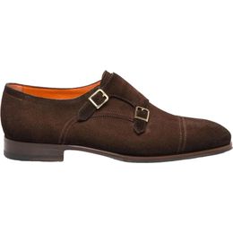 Santoni Loafer - Heren Double Buckle Loafer - Gr. UK_9 - in Braun - f&uuml;r Damen