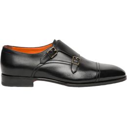 Santoni Loafer - Heren Double Buckle Loafer - Gr. UK_7 - in Schwarz - f&uuml;r Damen