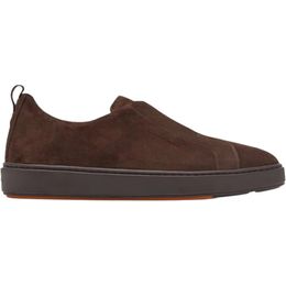 Santoni Low-Top Sneaker - Slip On Sneaker - Gr. UK_10_5 - in Braun - für Damen