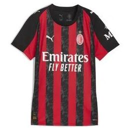 Trainingsshirt Puma "AC Milan 25/26 Heimtrikot Damen", Damen, Gr. S, for all time rot schwarz, Obermaterial: 100% Polyester; Rippe: 100% Polyester, regular fit, Rundhals, Shirts