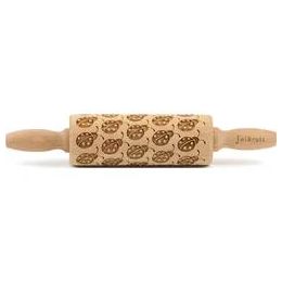 Teigroller Folkroll "3D-Motiv-Teigrolle", braun, L:23cm, Massivholz, Teigroller, Marienkäfer