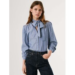 Pepe Jeans Bluse 'Maty' Damen Gr&ouml;&szlig;e M taubenblau / wei&szlig;