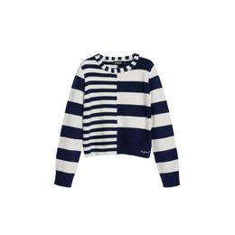 Desigual Pullover Damen Gr&ouml;&szlig;e L dunkelblau / wei&szlig;