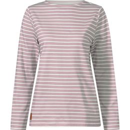 CR&Eacute;ATION L Damen Sweatshirt im Ringel-Dessin mauve-ecru-geringelt Gr&ouml;&szlig;e 52