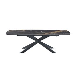 Riess Ambiente Ausziehbarer Esstisch COSMOS 160-240cm Aurora Oro schwarz gold sand Keramik Metallgestell Riess-Ambiente Konferenztisch Esszimmertisch Küchentisch...