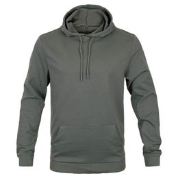 Hoodie French Terry oliv, Gr&ouml;&szlig;e L