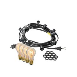 SATISFIRE Garten Party Lichterkette Illu 50x LED Edison Filament Glühbirne 30m schwarz | Gr.: onesize