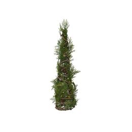 MARELIDA LED Minibaum Tischbaum kleine braune Zapfen 20LED 55cm Timer Batterie in grün | Gr.: onesize