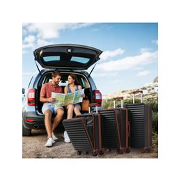 ABRIHOME 3er Koffer Set M-L-XL mit klappbare Getränkehalter, Schwarz | Gr.: onesize