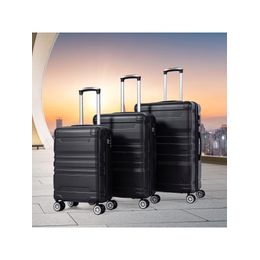 ABRIHOME 3er Hartschalen Koffer Set mit TSA-Schloss und Universalrad in Schwarz | Gr.: onesize