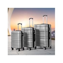 ABRIHOME 3er Hartschalen Koffer Set mit TSA-Schloss und Universalrad in Grau | Gr.: onesize