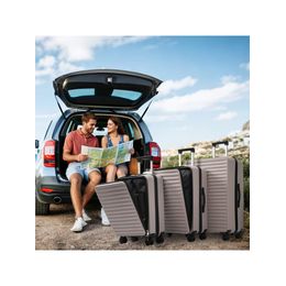 ABRIHOME 3er Koffer Set M-L-XL mit klappbare Getränkehalter, Braun | Gr.: onesize