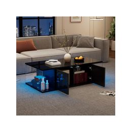 ABRIHOME Couchtisch mit LED und Hartglas, 100*50*30cm | Gr.: onesize