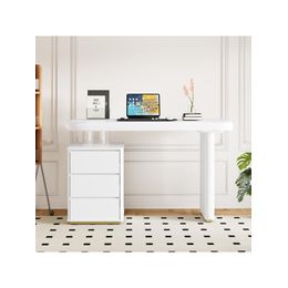 ABRIHOME Schreibtisch Wolkenform mit 3 Schubladen, 117×50×74 cm | Gr.: onesize