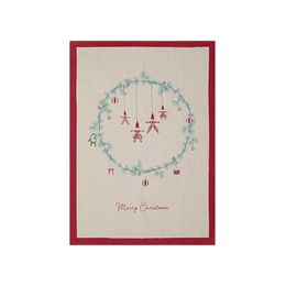 GreenGate Geschirrtuch JUANA Sand MERRY CHRISTMAS mit Tannenzweig | Gr.: onesize
