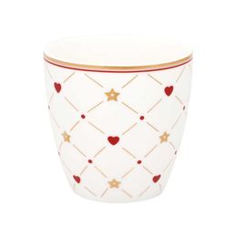 GreenGate MINI Latte Cup CLARINA Weiß HERZEN Rot STERNE Gold | Gr.: onesize