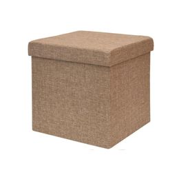 DuneDesign Sitzwürfel mit Stauraum Senja in Hellbraun | Gr.: onesize