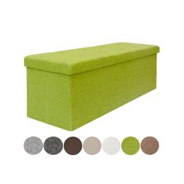 DuneDesign Faltbare Sitzbank Oslo mit 2 Trennwänden in Grün | Gr.: onesize