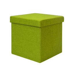DuneDesign Sitzwürfel mit Stauraum Senja in Grün | Gr.: onesize