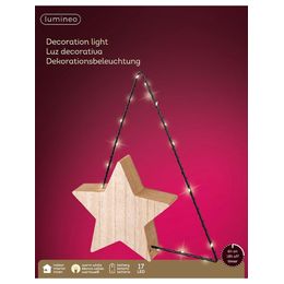 Lumineo LED Beleuchtung Holzstern 17 LED in warm wei&szlig; | Gr.: onesize