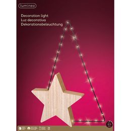 Lumineo LED Beleuchtung Holzstern 26 LED in warm wei&szlig; | Gr.: onesize