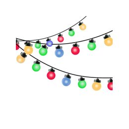 MARELIDA LED Party Lichterkette 20 bunte Kugeln für Garten Balkon L: 9,5m in bunt | Gr.: onesize