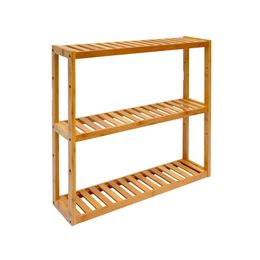 DuneDesign Bambus Wandregal Kiri mit 3 Ablagen in Braun | Gr.: onesize