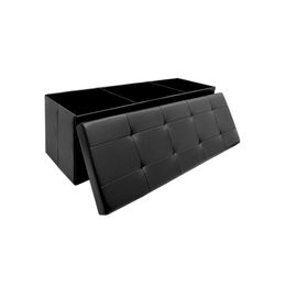 DuneDesign Faltbare Sitzbank Olvora mit 2 Trennwänden in Schwarz | Gr.: onesize