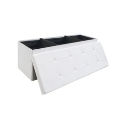 DuneDesign Faltbare Sitzbank Olvora mit 2 Trennwänden in Weiß | Gr.: onesize