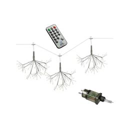MARELIDA 3x LED Feuerwerk Leuchtstern Firework Hängestern mit Fernb. In weiß | Gr.: onesize