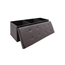 DuneDesign Faltbare Sitzbank Olvora mit 2 Trennwänden in Braun | Gr.: onesize