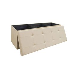 DuneDesign Faltbare Sitzbank Olvora mit 2 Trennwänden in Beige | Gr.: onesize