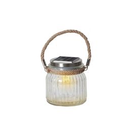 MARELIDA LED Solar Glas Windlicht in transparent - H: 11,5cm | Gr.: onesize