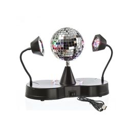 SATISFIRE Party Disco Effekt Spiegelkugel mit 2 Schwanenhals Spots H: 22cm in bunt | Gr.: onesize