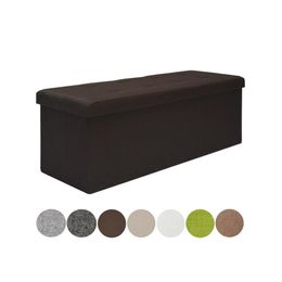 DuneDesign Faltbare Sitzbank Oslo mit 2 Trennwänden in Dunkelbraun | Gr.: onesize