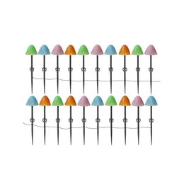 MARELIDA LED Licherkette Mini Pilze 20 Gartenstecker 8 Funkt. Timer L: 3,8m in bunt | Gr.: onesize