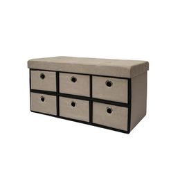 DuneDesign Faltbare Sitzbank mit Schubladen Skagen in Beige | Gr.: onesize