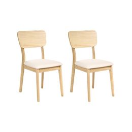 Beliani 2er-Set Esszimmerstuhl MINIER in Braun/Beige | Gr.: onesize