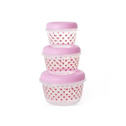 Rice Runde Lebensmitteldosen Hearts 3-er in pink | Gr.: onesize
