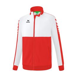Erima Unisex Erwachsene Six Wings Worker Jacke, Trainingsjacke in rot/weiss | Gr.: M