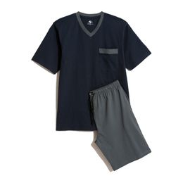 Haasis Bodywear Pyjama kurz in navy/grau | Gr.: XL