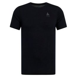Odlo T-Shirt "Bl Top Crew Neck S/S Merino 200" in Schwarz | Gr.: L