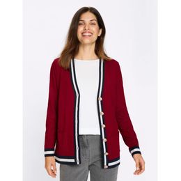 Sieh an! Strickjacke in rot-marine | Gr.: 52